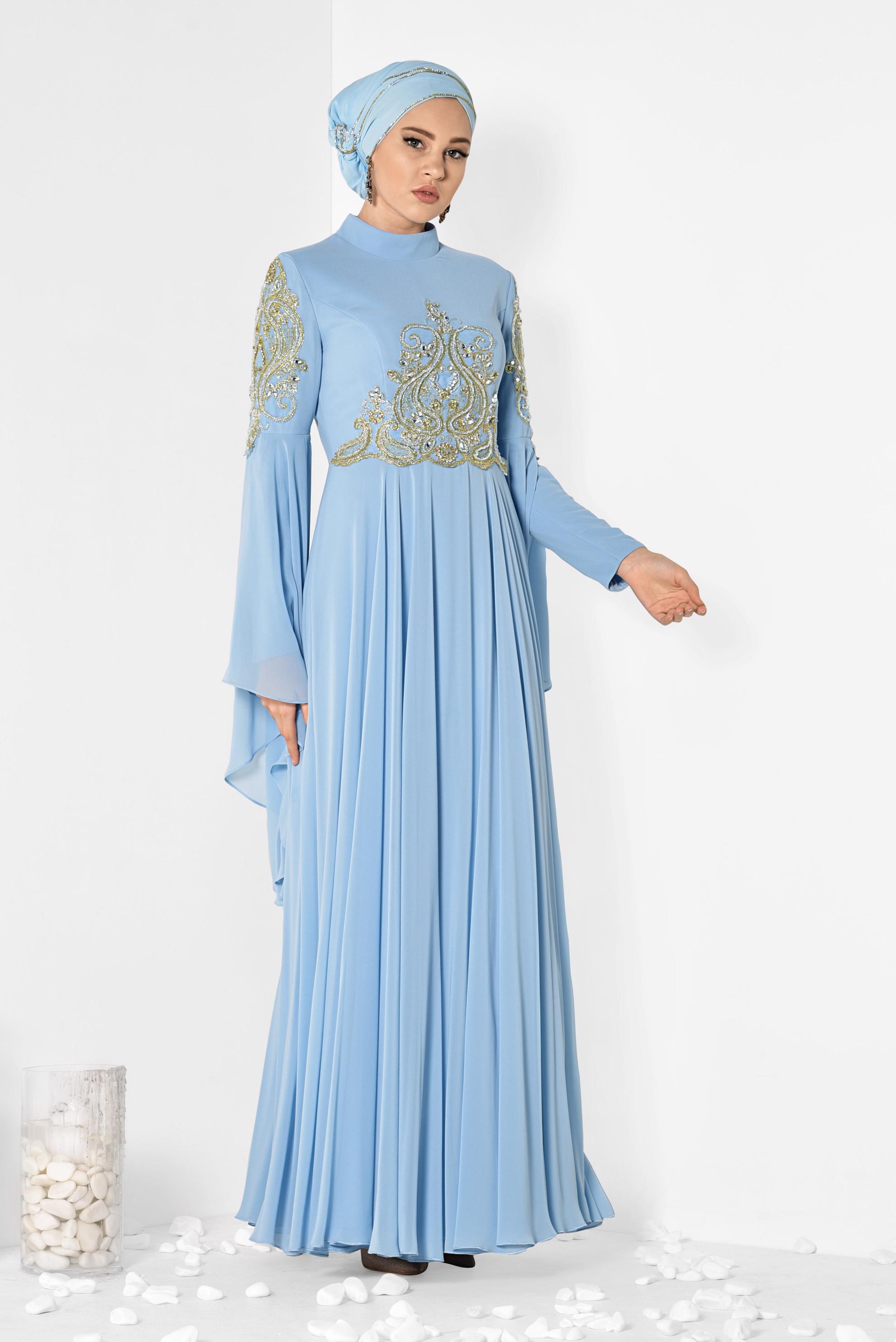 LONG SLEEVE CLOAK WOMAN NIGHT DRESS | ALVİNA