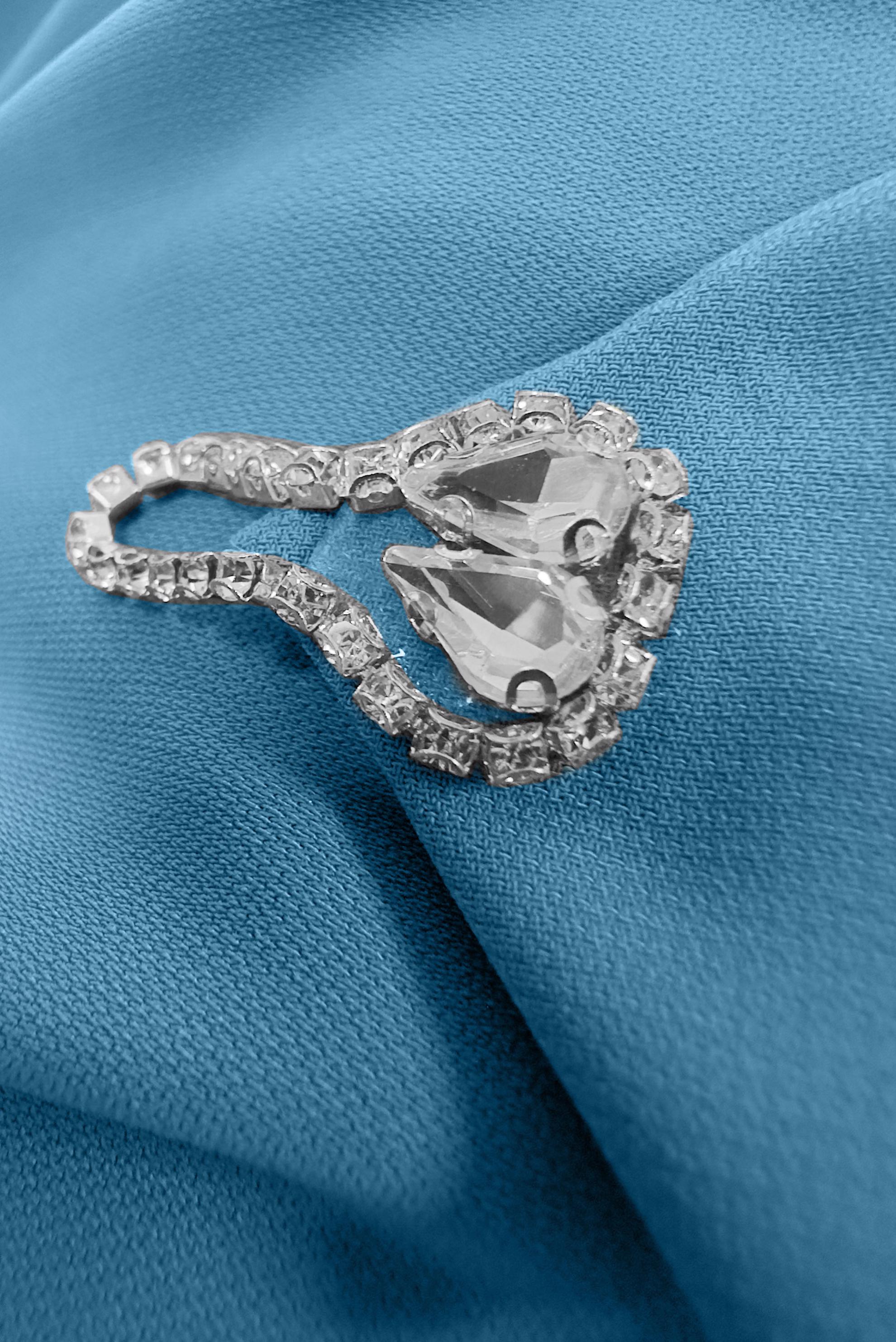 AKSESUAR DETAYLI KUŞAKLI ELBİSE 20361 | ALVİNA